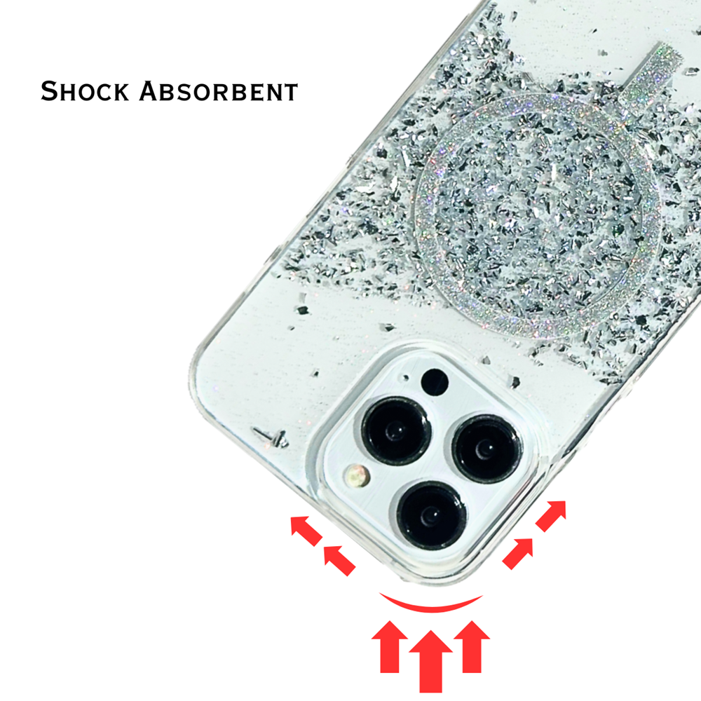 Nebula Noble Metal Dusted Magsafe Case Silver - iPhone Cases