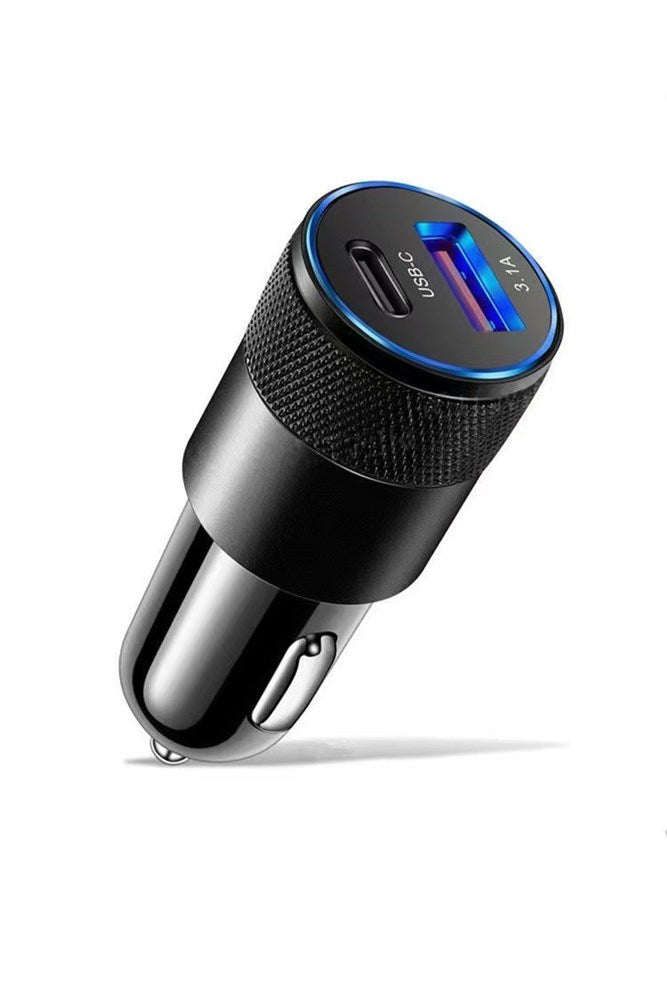 38W Fast Car Charger | Dual Port USB + Type-C | Universal Car Adapter